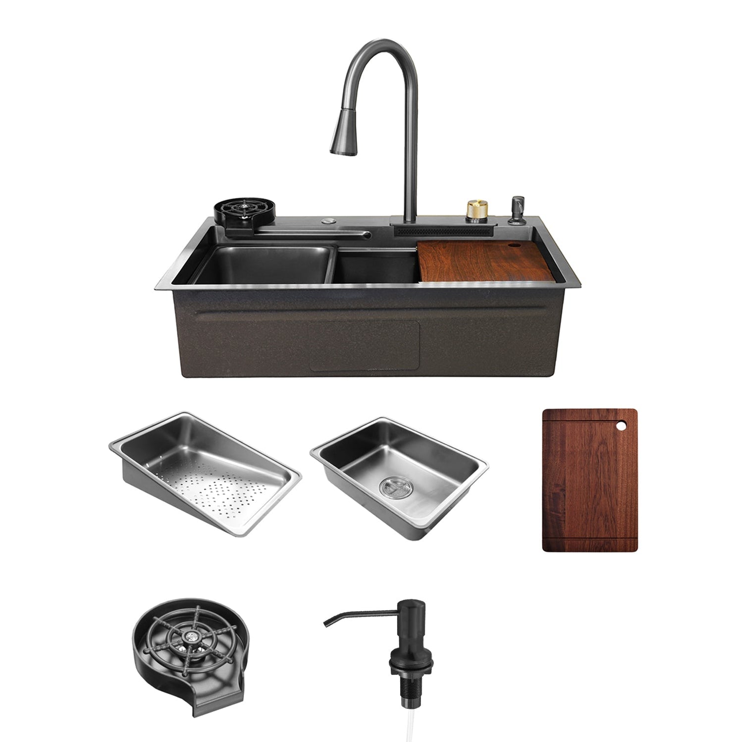 Waterfall Workstation Kitchen Sink with Cup washer - ADL-7546H — KODAEN ...