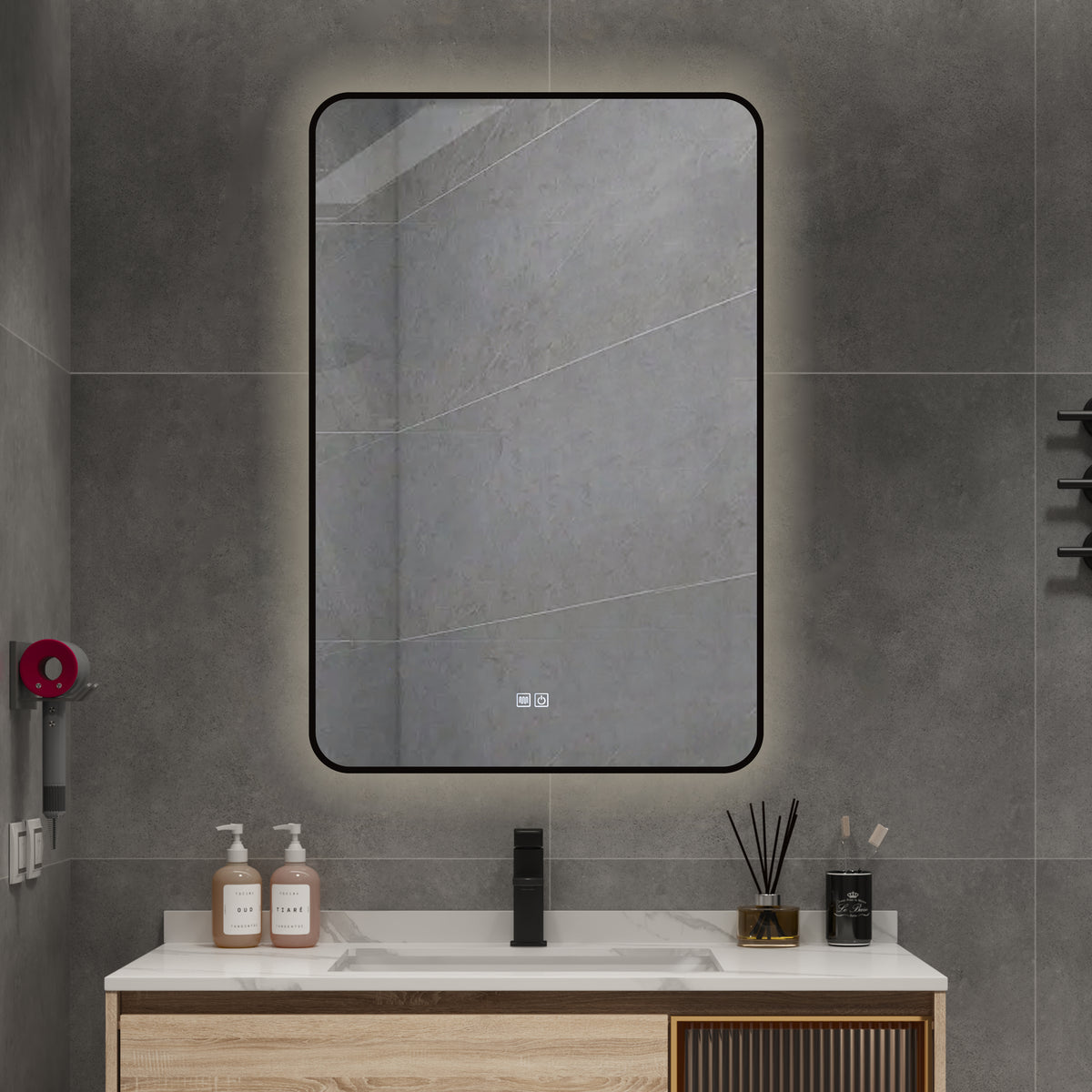 INFINITY RD Back-lit Framed Bathroom LED Vanity Mirror - LEDBMF218 ...